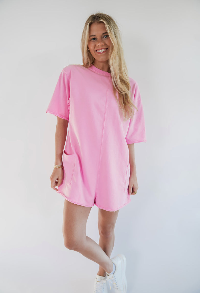 Jennifer Pink Romper – Joyful is She